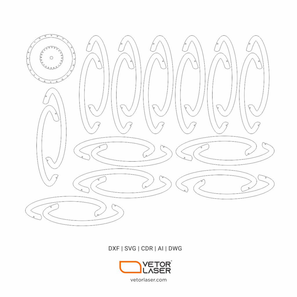 Laser Cutting File Ceiling Lights Project Template SVG DXF – VLP7721 ...