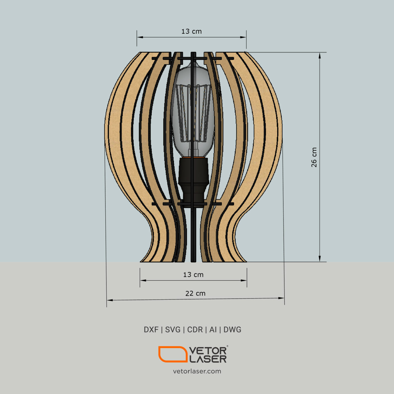 Laser Cut File Lamp Shades Project Template SVG DXF – VLA1020