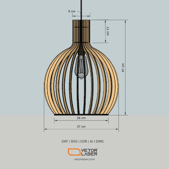Laser Cut File Lighting Fixtures Project Template SVG DXF – VLP8621
