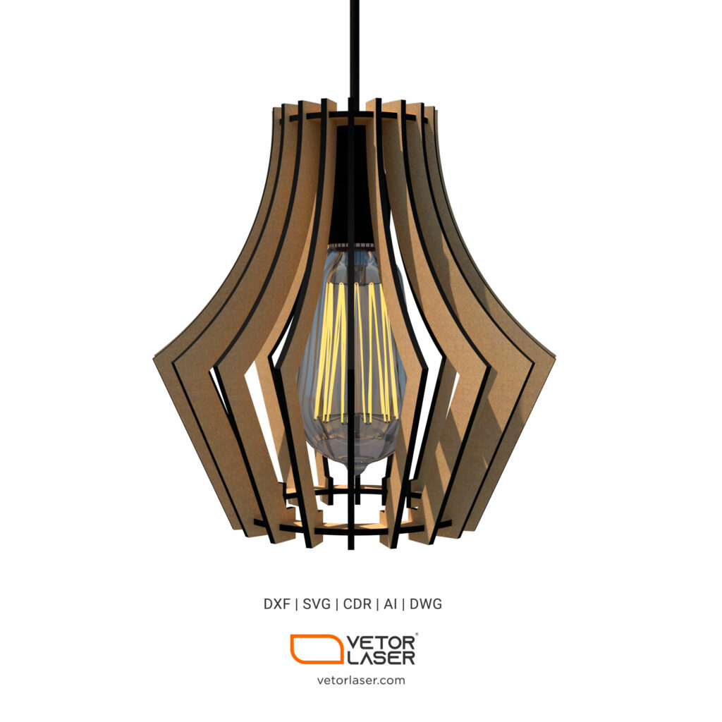 Laser Cut File Pendant Light Lamp Project Template SVG DXF – VLP12622 ...