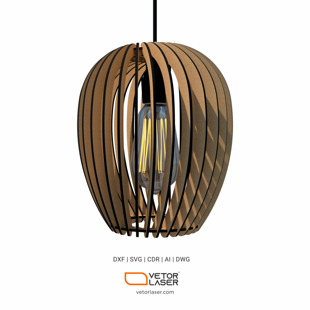 Laser Cut File Pendant Lamp Lighting Fixtures Project Template SVG DXF ...