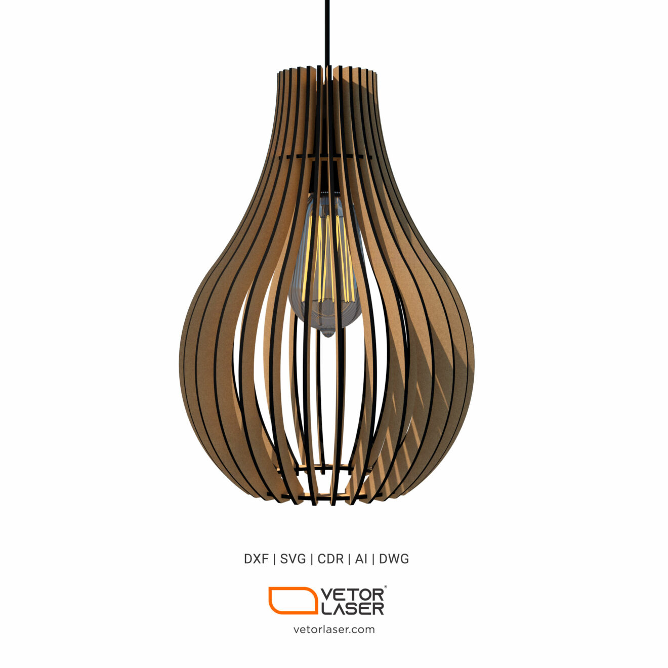 Laser Cut File Pendant Lamp Lighting Fixtures Project Template SVG DXF ...