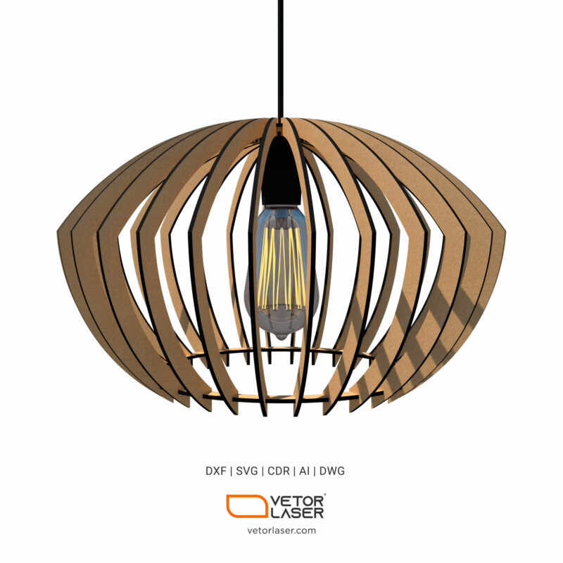 Laser Cut File Pendant Lamp Lighting Fixtures Project Template SVG DXF ...