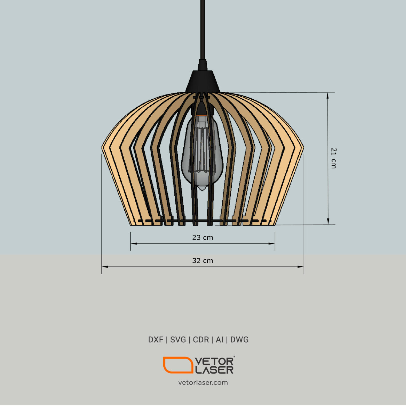 Laser Cut File Pendant Lighting Fixtures Project Template SVG DXF ...
