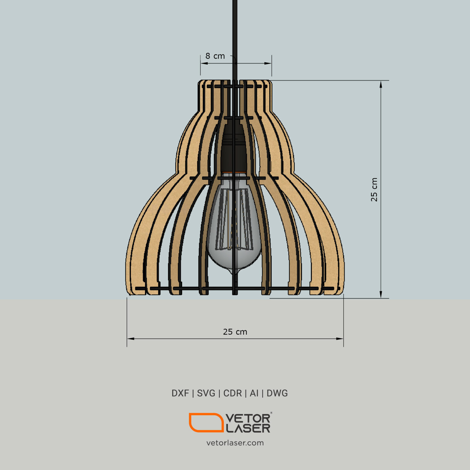 Laser Cutter File Lighting Fixtures Project Template SVG DXF – VLP1320