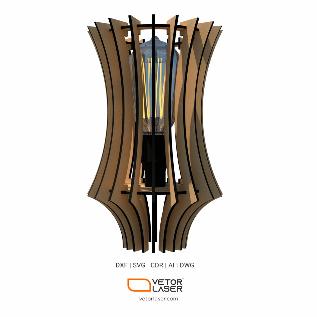 Laser Cut File Pendant Lamp Lighting Fixtures Project Template SVG DXF ...