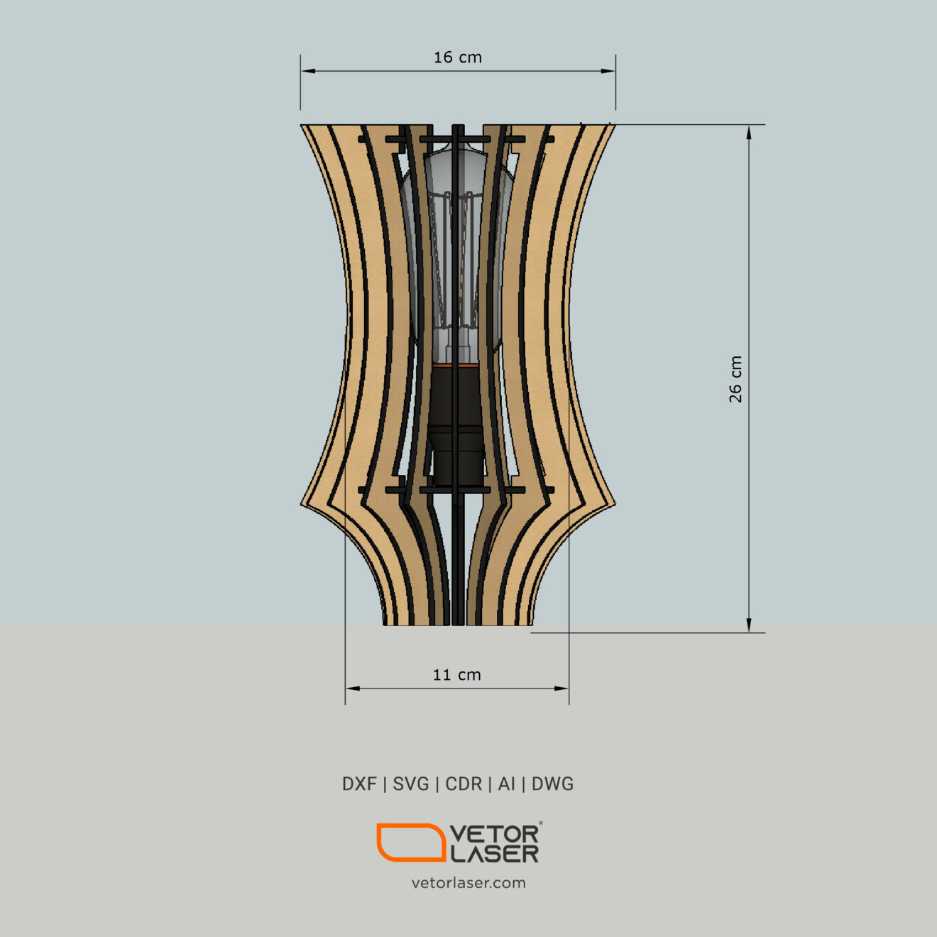 Laser Cutting File Lamp Shades Project Template SVG DXF – VLA0920
