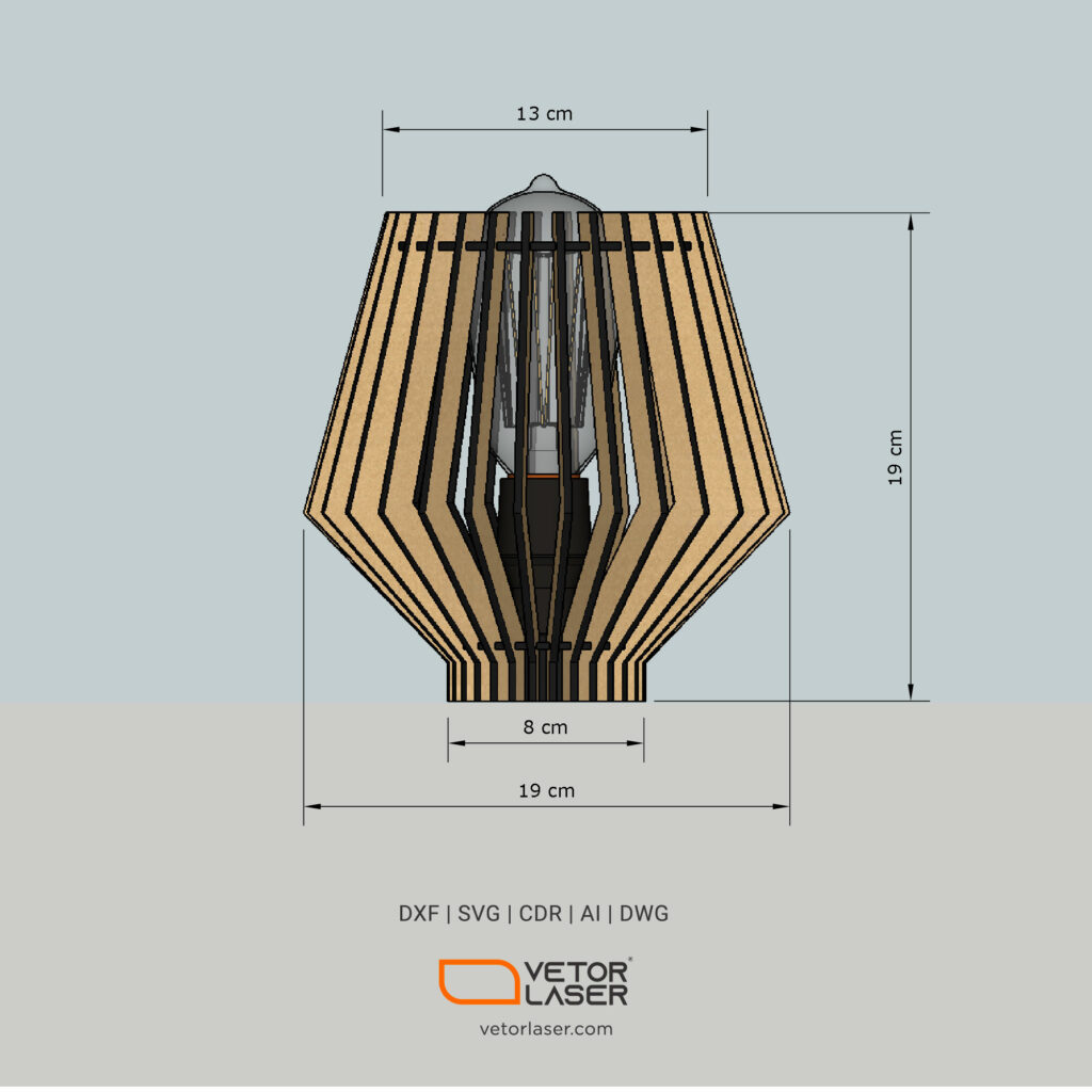 Laser Cutting File Lamp Shades Project Template SVG DXF – VLA0220