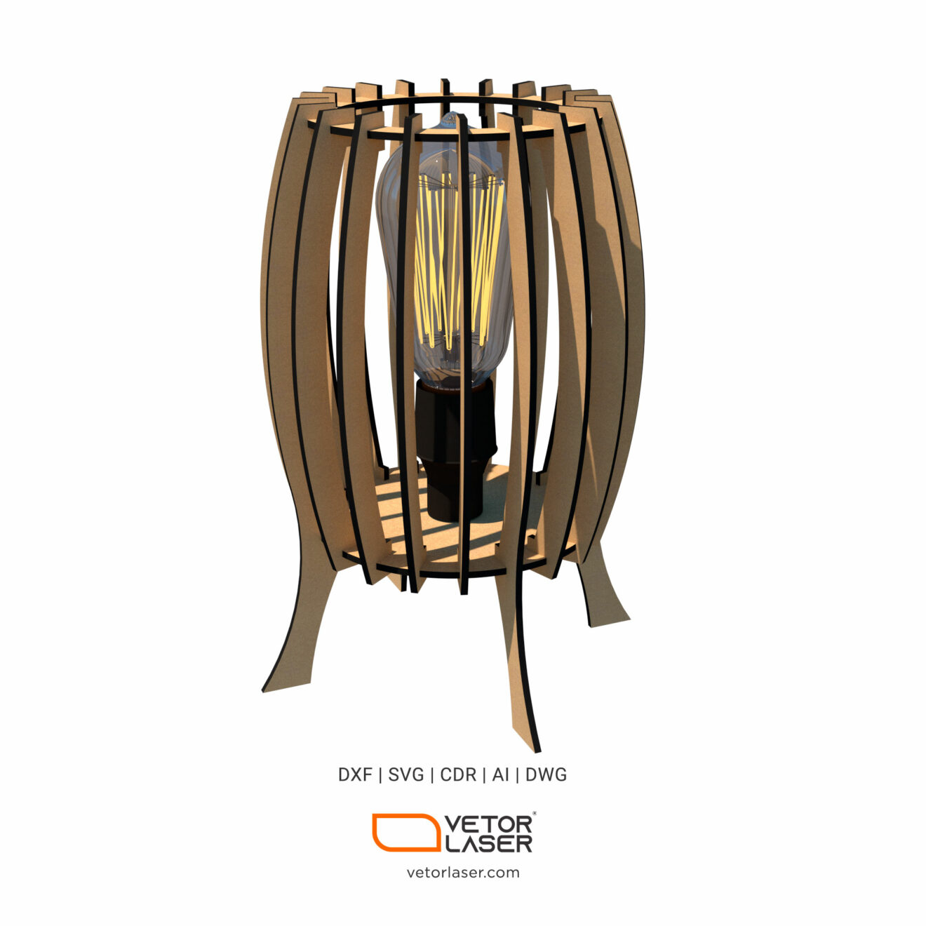 Laser Cutting File Lamp Shades Project Template SVG DXF – VLA0820