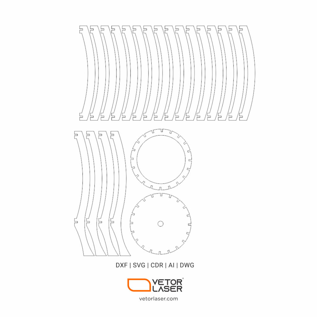 Laser Cutting File Lamp Shades Project Template SVG DXF – VLA0820 ...