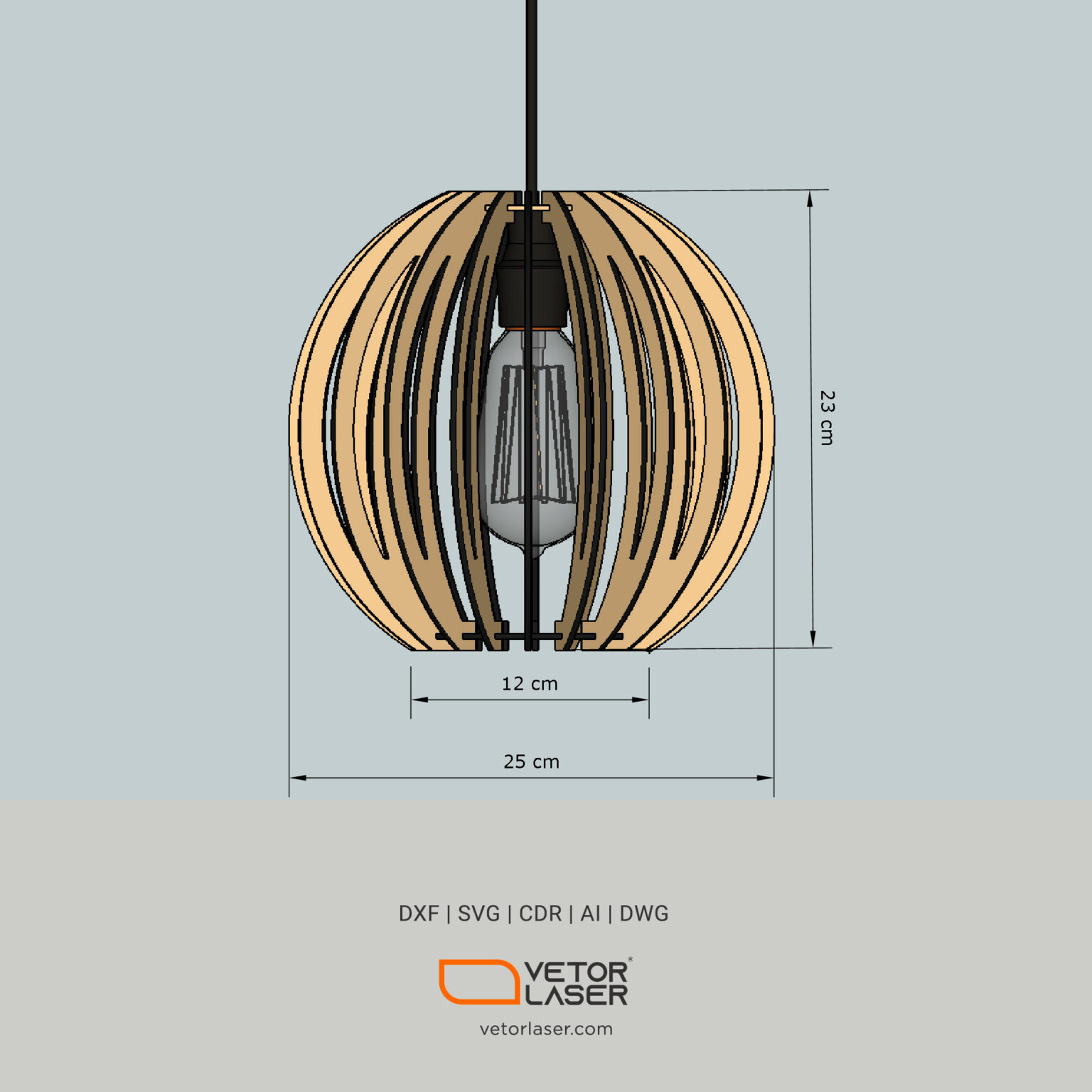 Laser Cutting File Lighting Fixtures Project Template SVG DXF – VLP3821